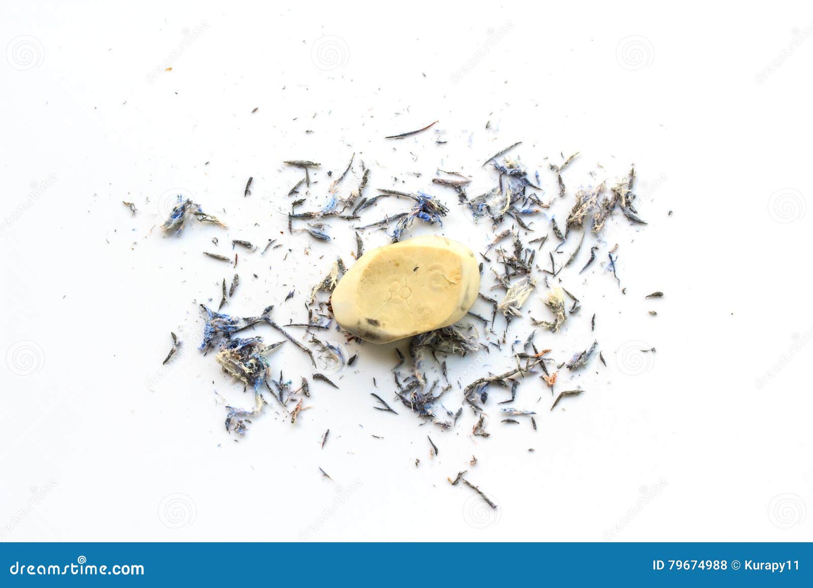 Eraser Dust and Eraser on White Background Stock Photo - Image of black ...