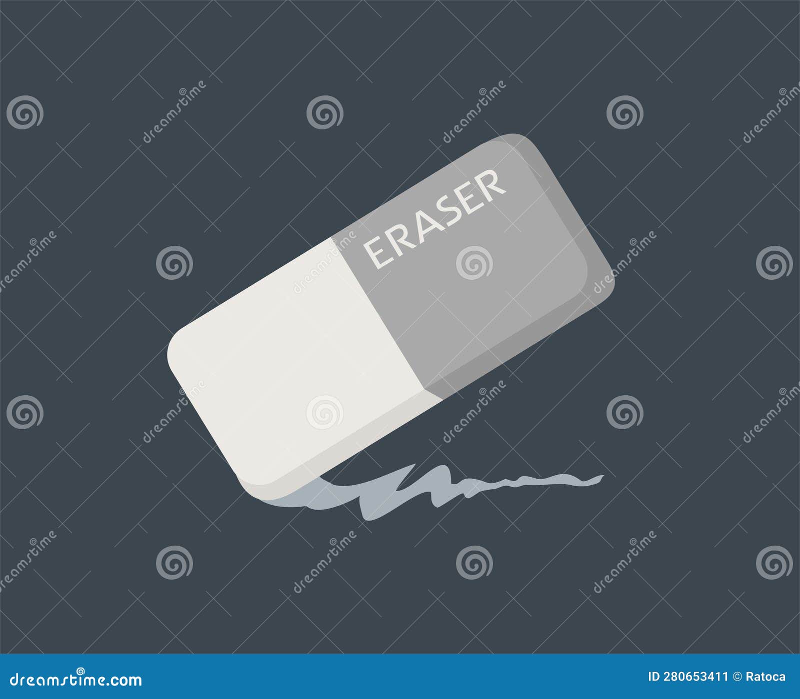 Eraser flat draw stock vector. Illustration of erase - 280653411