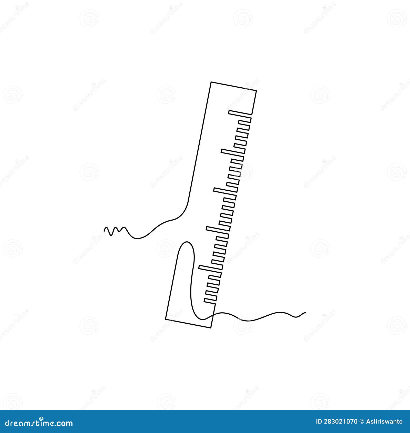 Ruler Line Icon. One Line Continuous Style Stock Vector - Illustration ...
