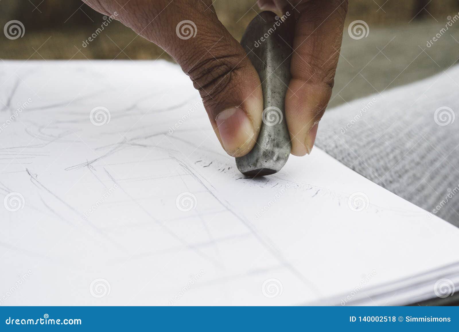 Eraser on paper stock photo. Image of details, sketch - 140002518
