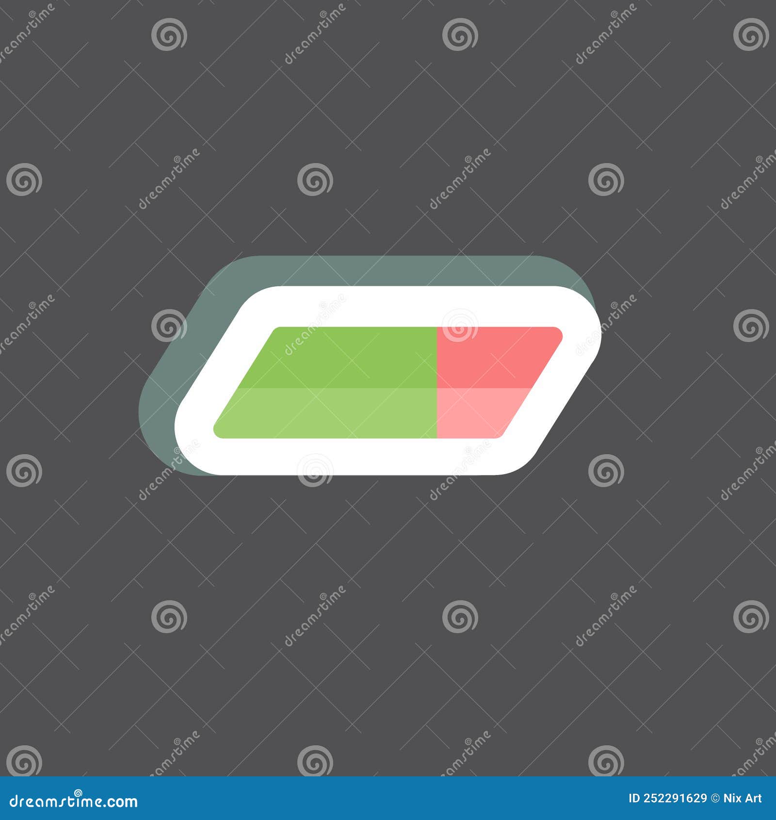 Eraser Sticker in Trendy Isolated on Black Background Stock ...