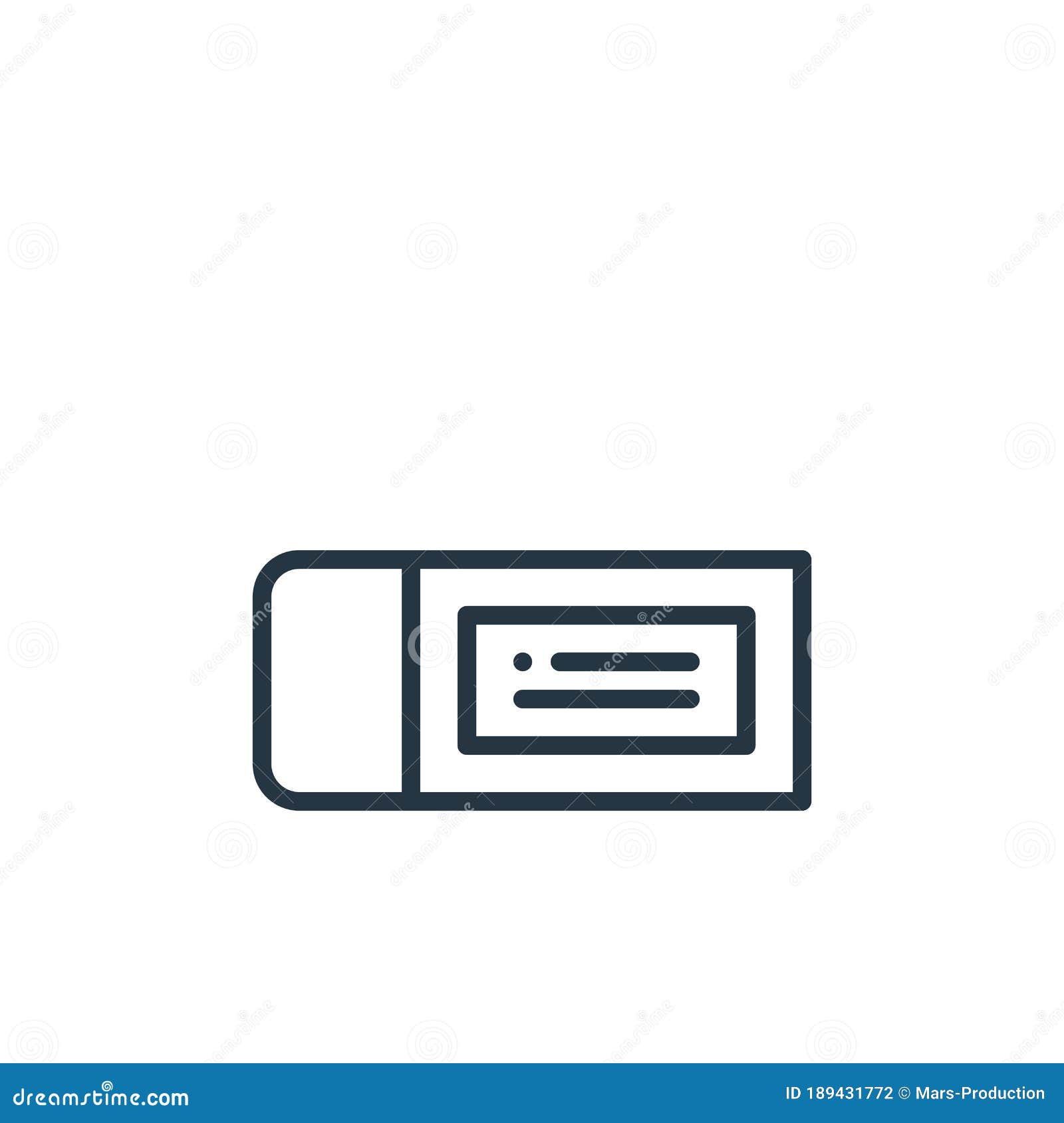 Eraser Vector Icon Isolated on White Background. Outline, Thin Line ...