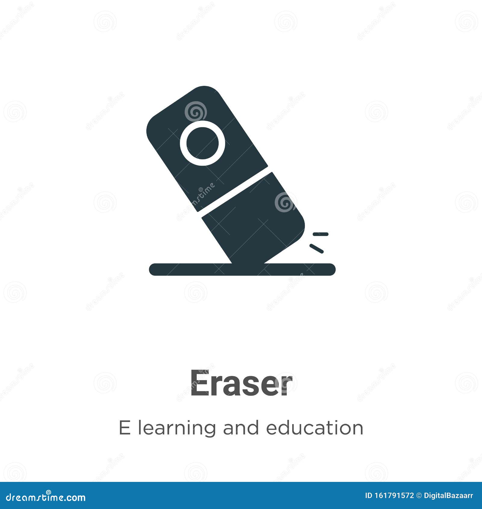 Eraser Vector Icon on White Background. Flat Vector Eraser Icon Symbol ...