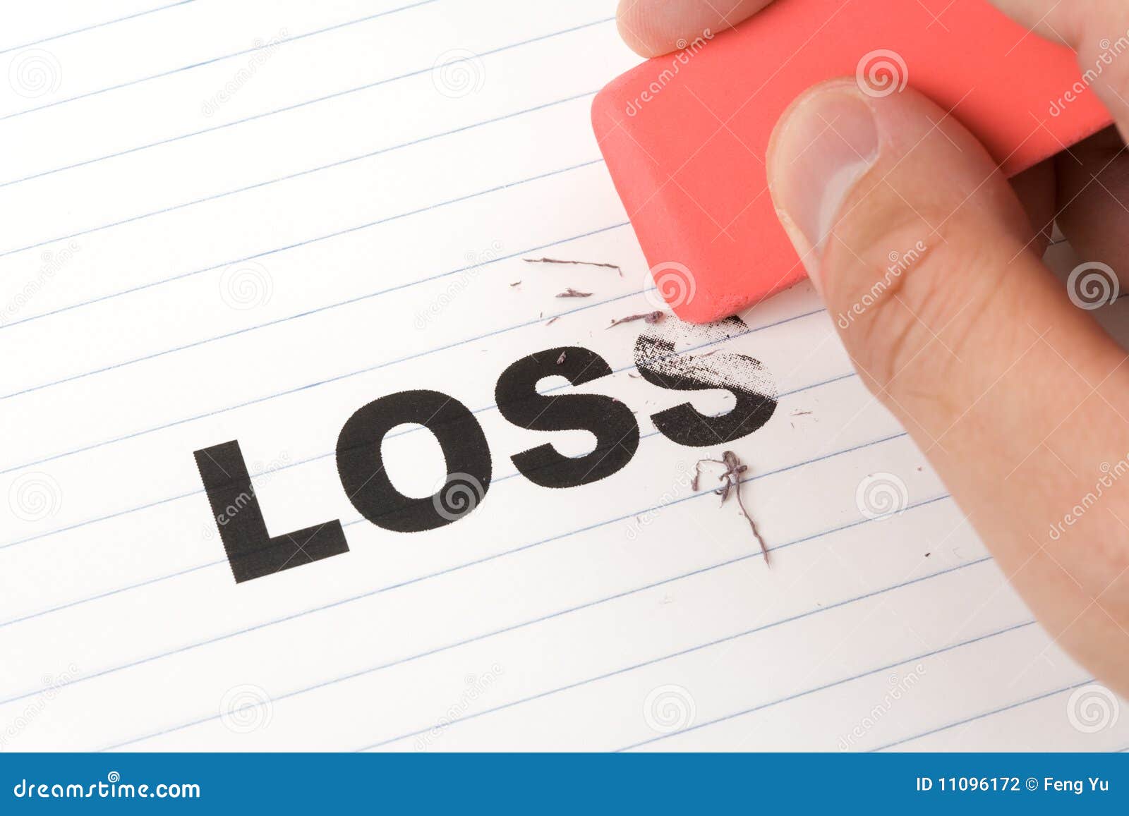 Eraser and word loss stock photo. Image of reducing, reduce - 11096172