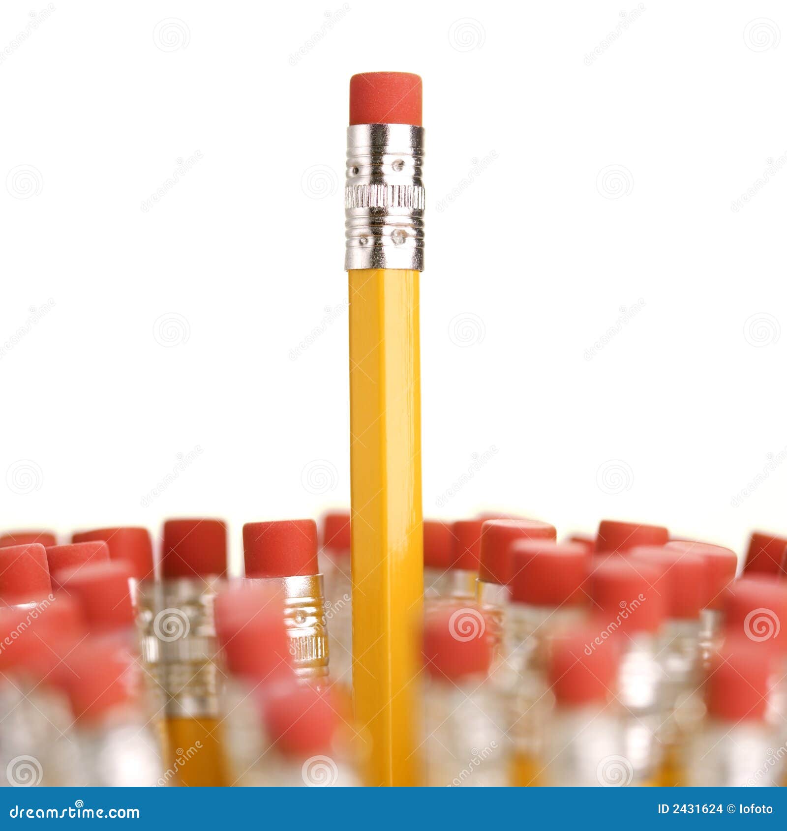 Erasers on pencils. stock photo. Image of possibility - 2431624