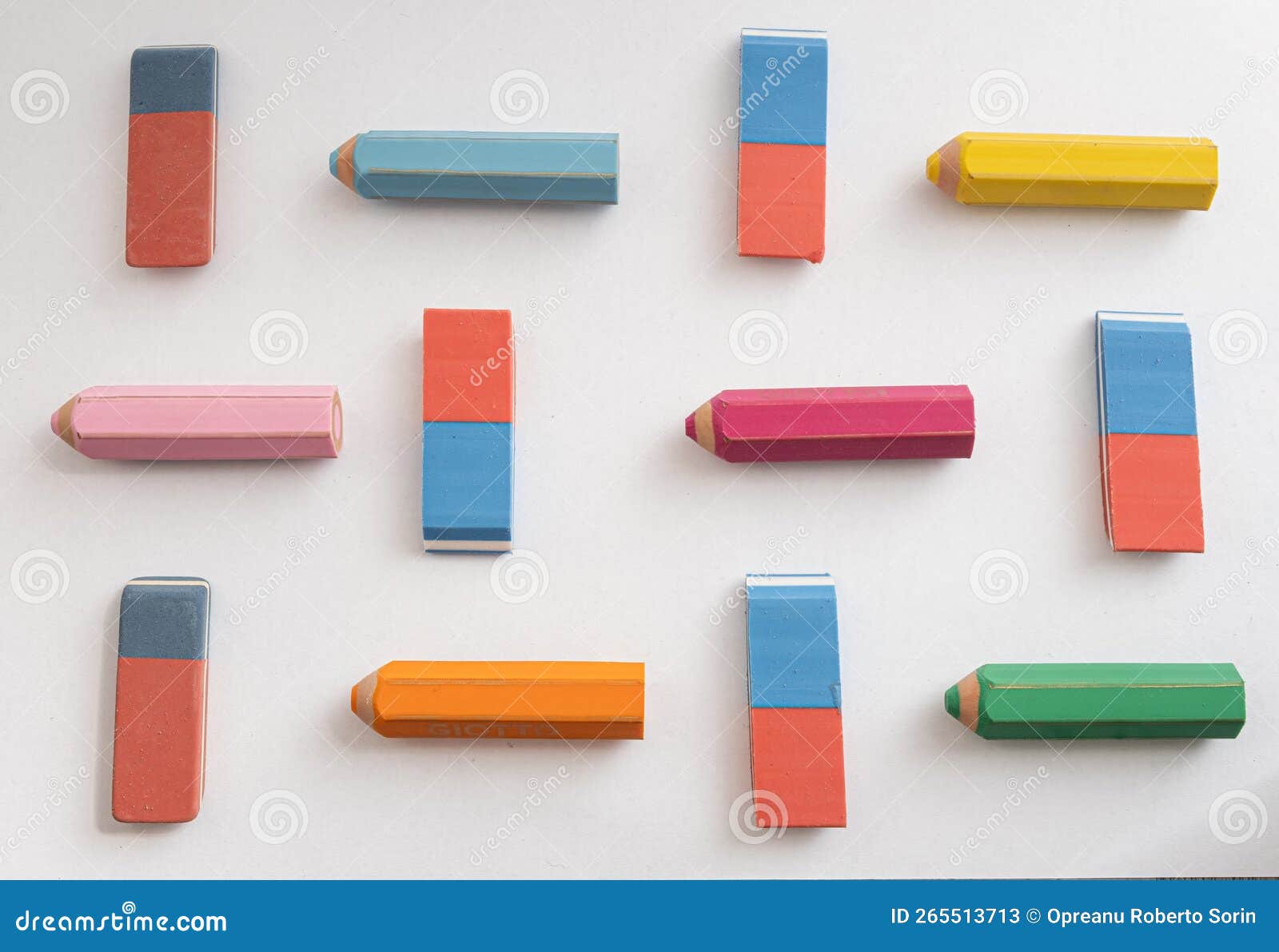 Erasers Placed on the Paper Stock Image - Image of mistake, paint ...
