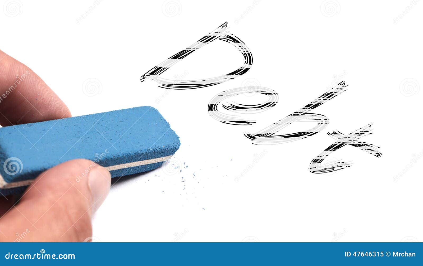 Erasing Debt stock image. Image of copy, debts, domestic - 47646315