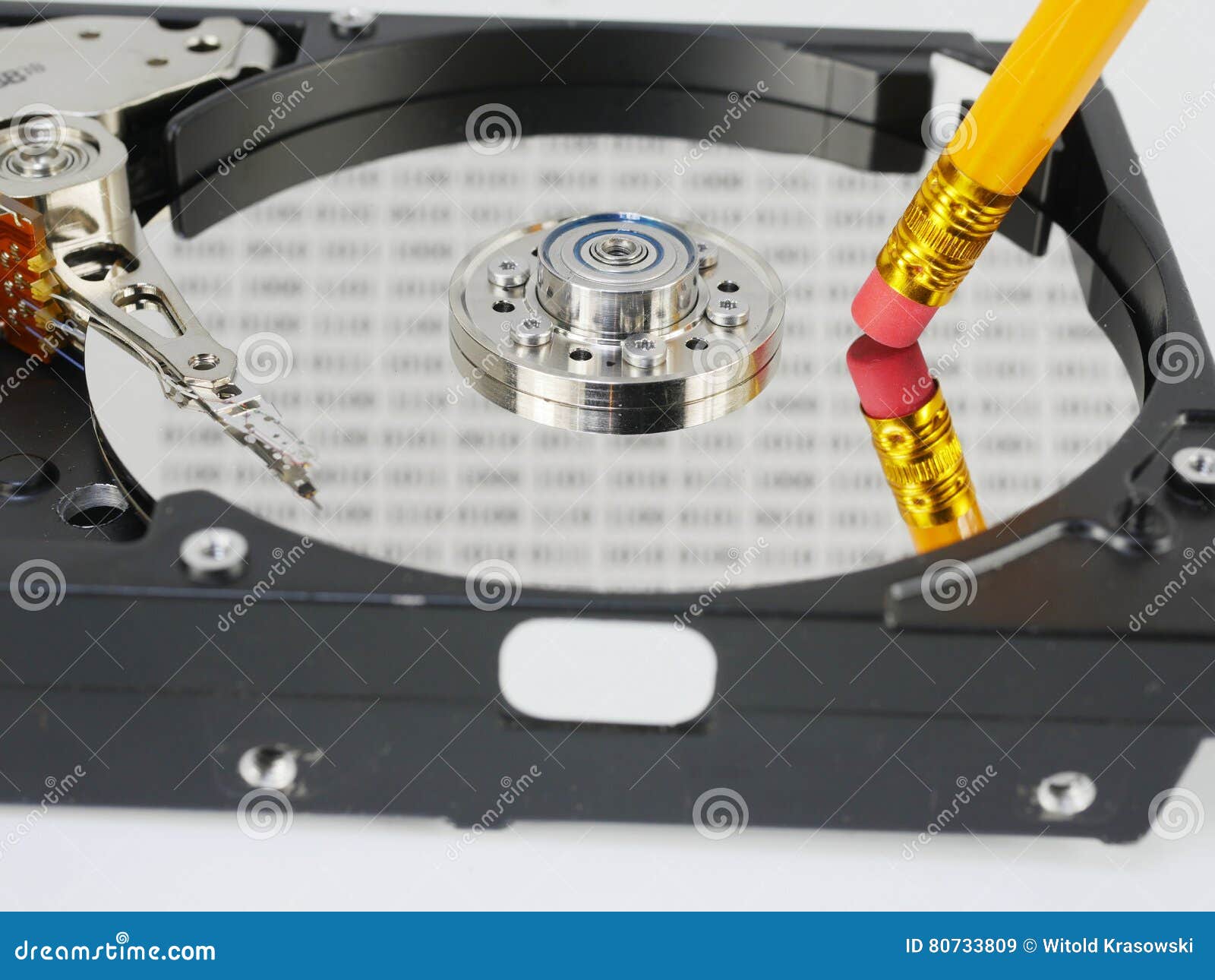 Erasing from disc data stock image. Image of data, backup - 80733809