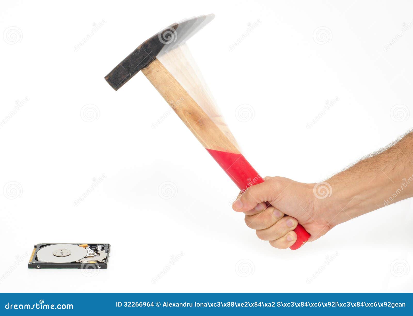 Erasing files stock photo. Image of hack, data, hammer - 32266964