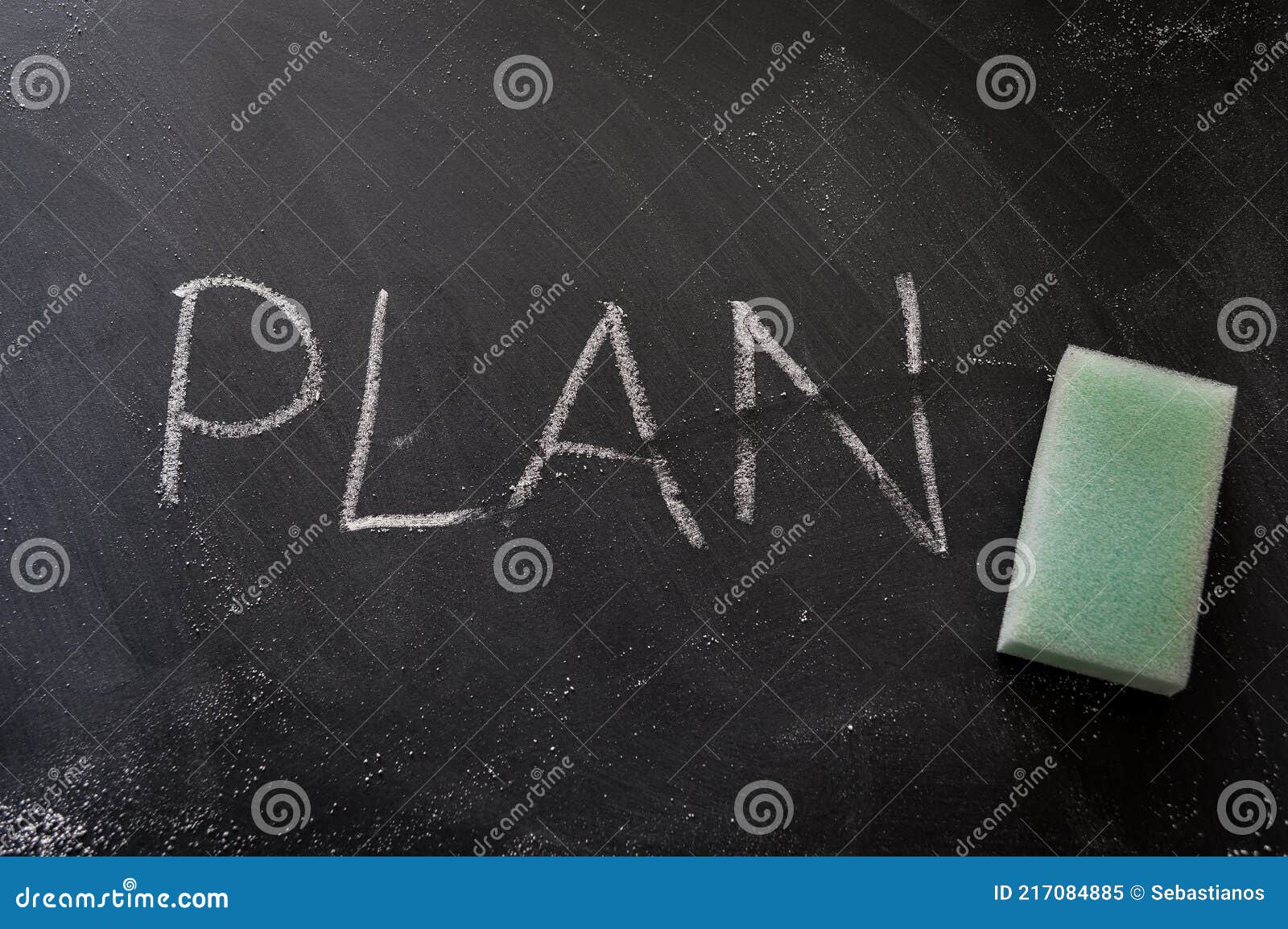 Erasing Plan, Hand Written Word on Blackboard Being Erased Concept ...