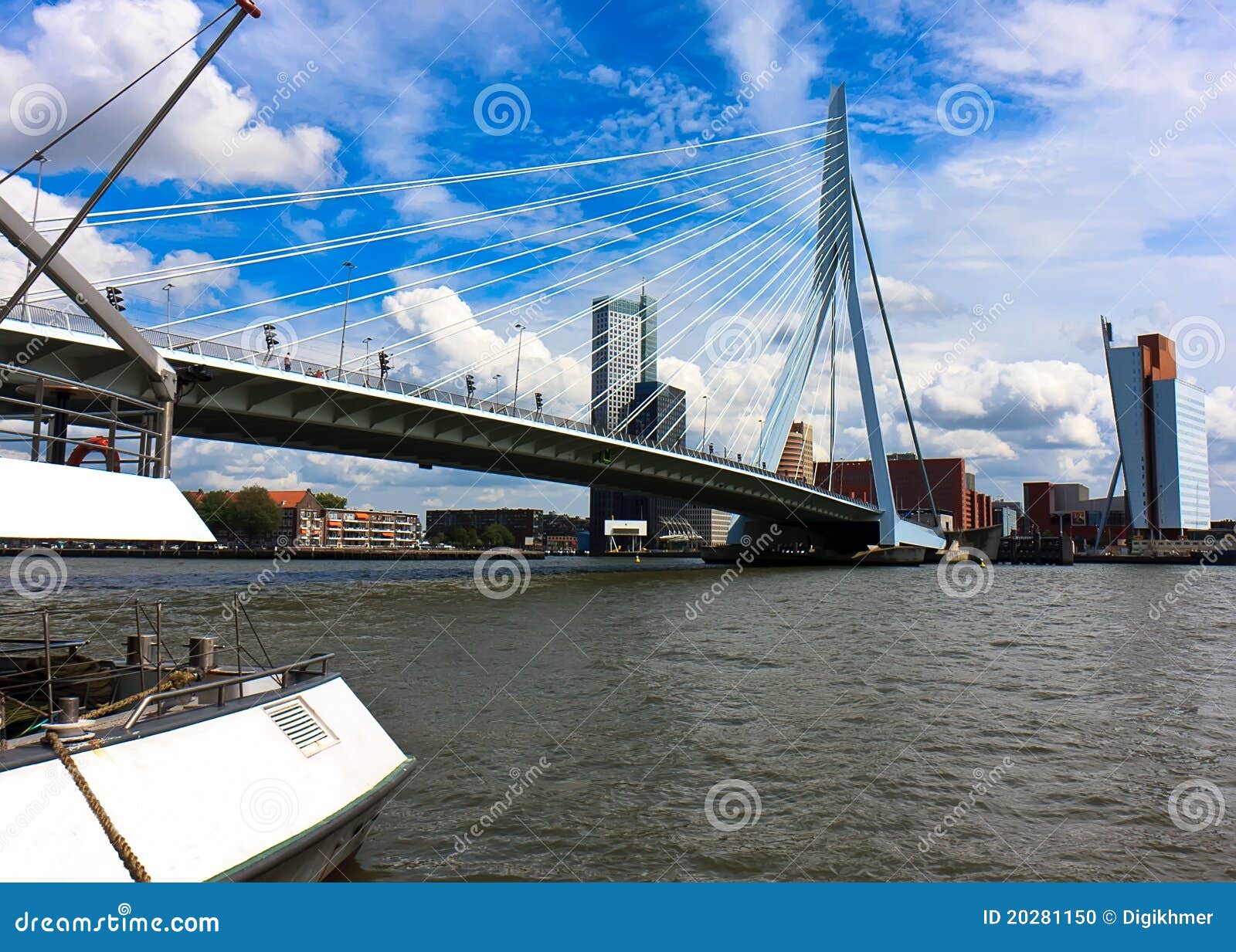 Erasmus Bridge editorial image. Image of bridge, europe - 20281150