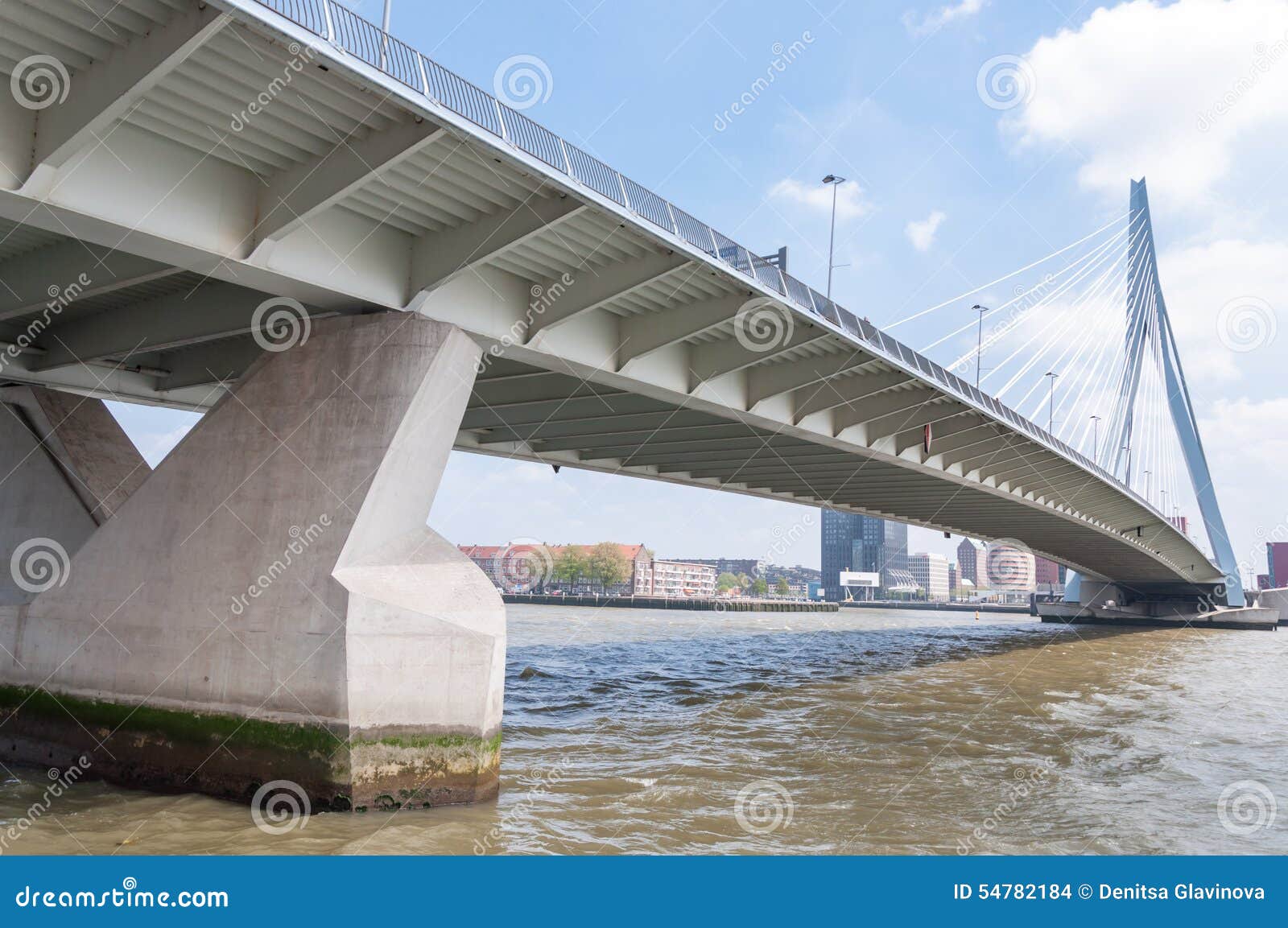 Erasmus brug in Rotterdam redactionele stock afbeelding. Image of brug ...