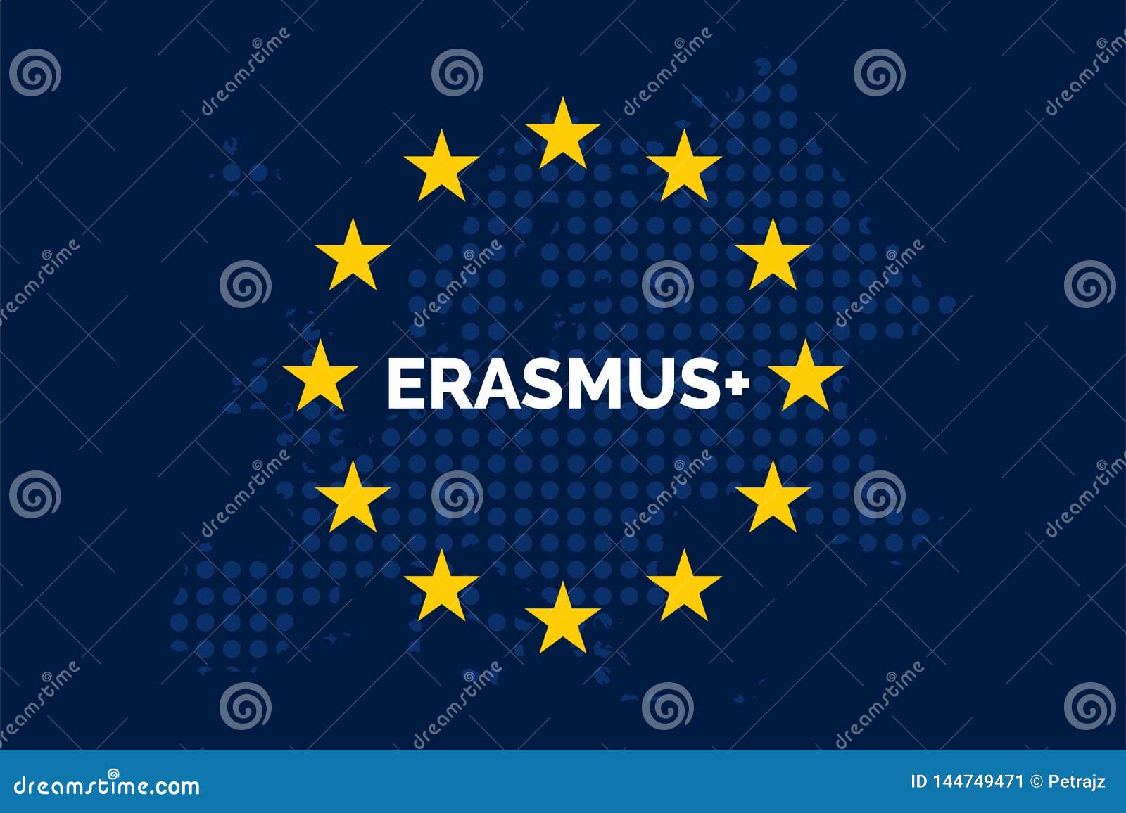 Erasmus on European Union Map Stock Vector - Illustration of plus ...