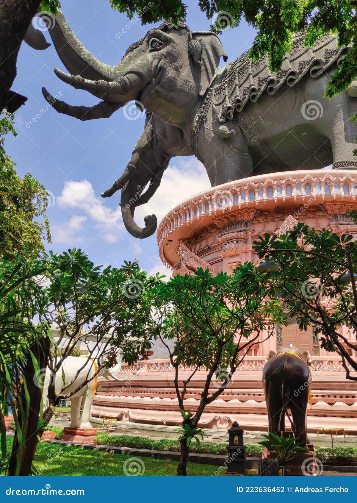 Erawan stock photo. Image of monument, sculpture, tree - 223636452