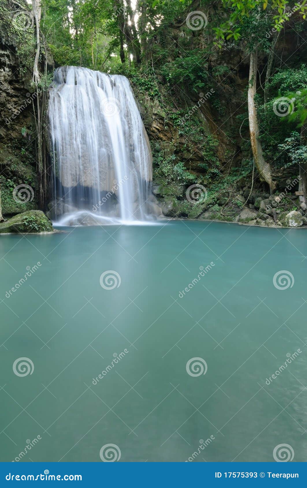 Erawan Waterfall stock image. Image of park, kanchanaburi - 17575393