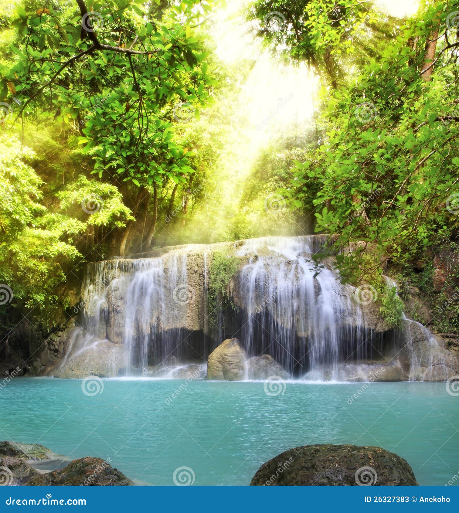 Erawan Waterfall stock image. Image of clean, exotic - 26327383