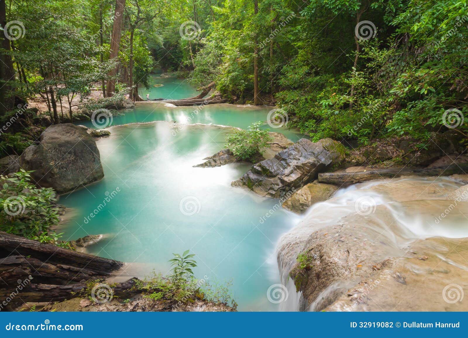 Erawan waterfall level 1. stock photo. Image of kanchanaburi - 32919082