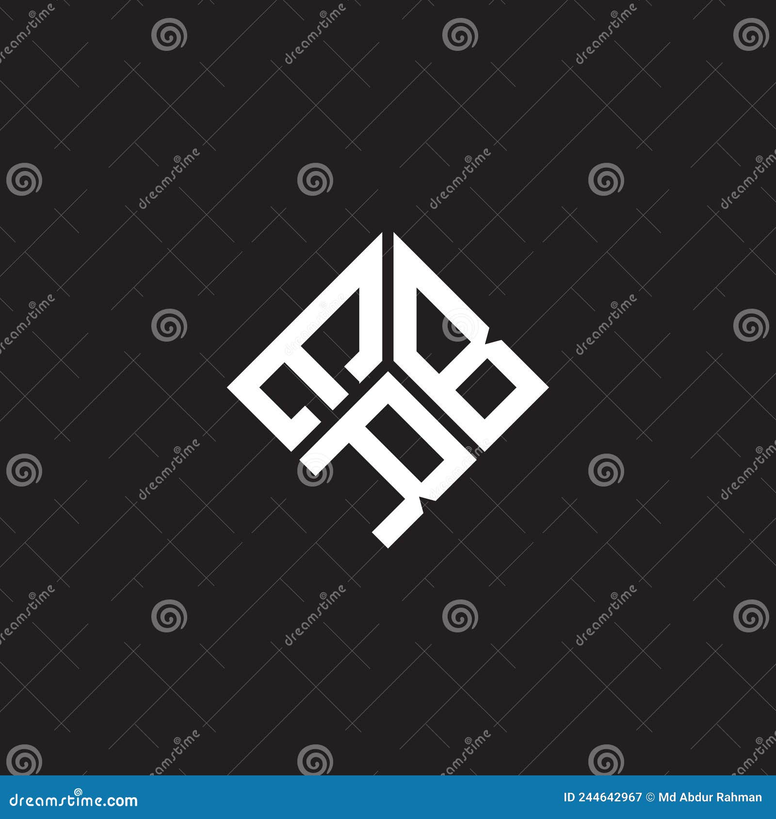 ERB Letter Logo Design on Black Background. ERB Creative Initials ...