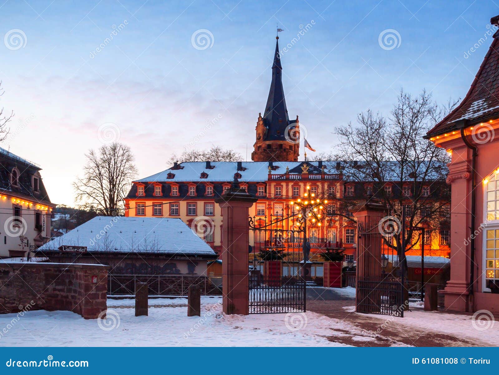 Erbach Castle And Church Of St. Martin In Erbach An Der Donau, Germany ...