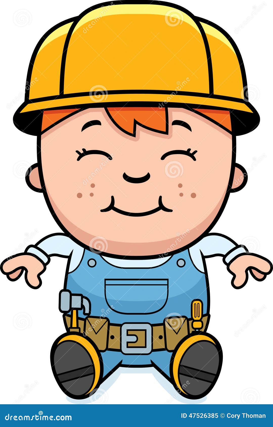 Erbauer Child Sitting vektor abbildung. Illustration von rothaarige ...