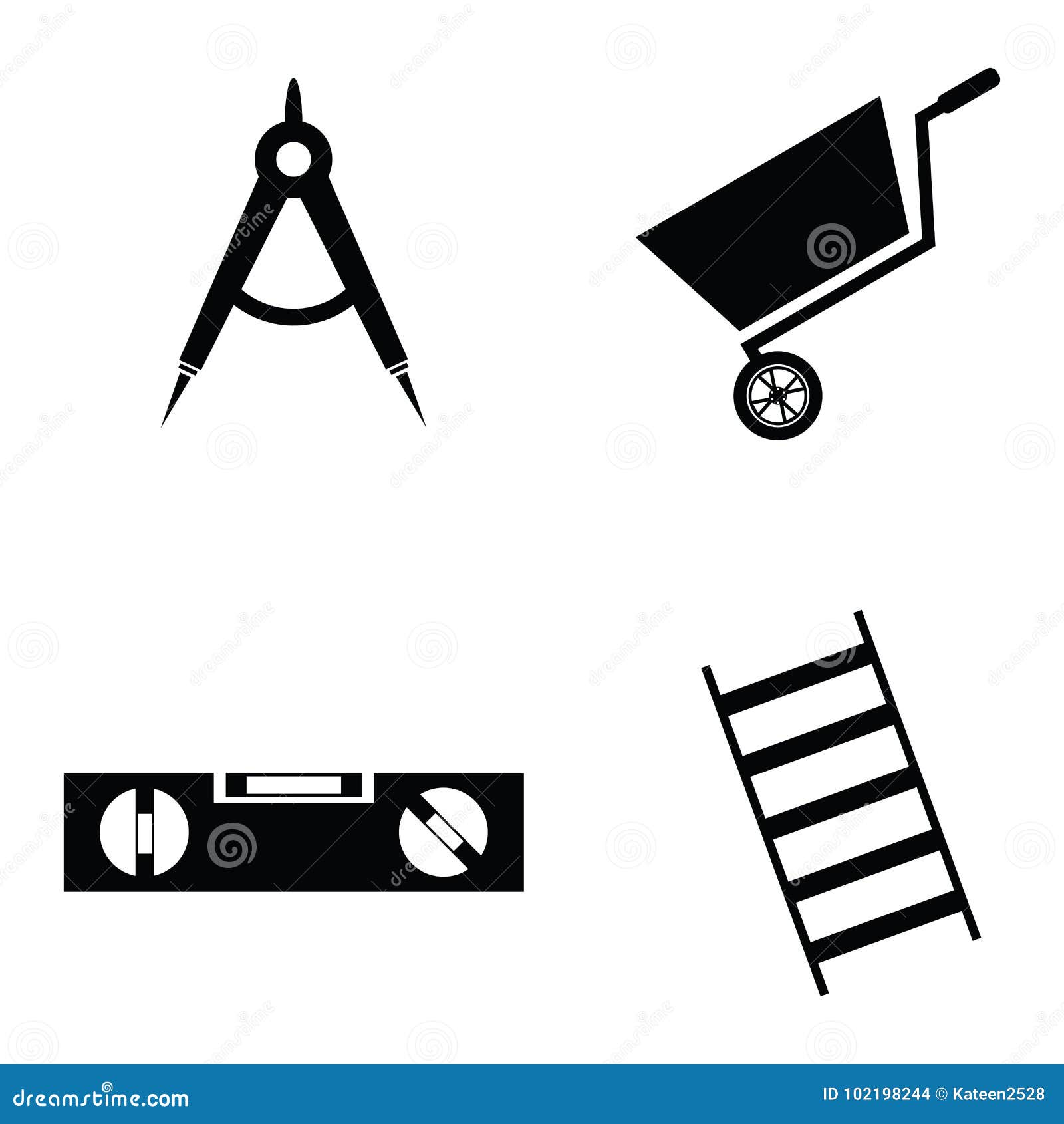 Erbauer Icon Set vektor abbildung. Illustration von sturzhelm - 102198244