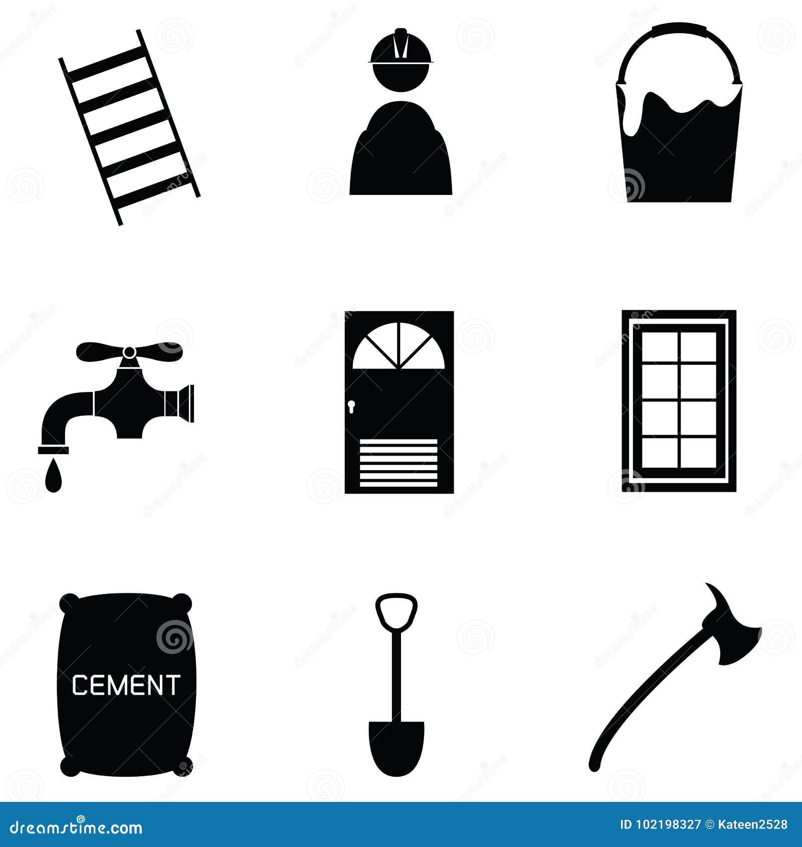 Erbauer Icon Set vektor abbildung. Illustration von säge - 102198327