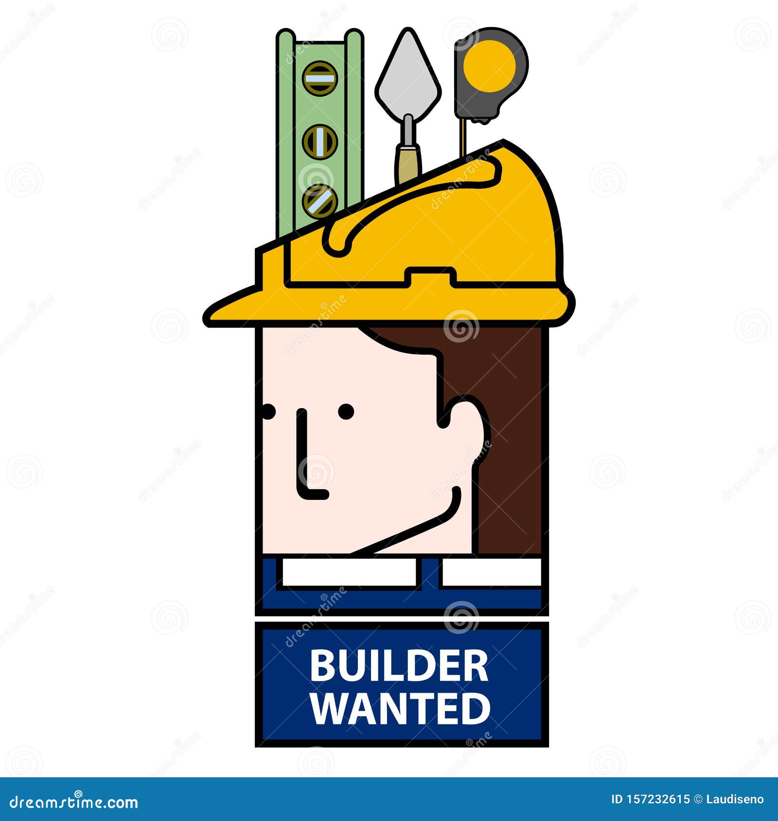 Erbauer wollte Avatar-Bild vektor abbildung. Illustration von erbauer ...