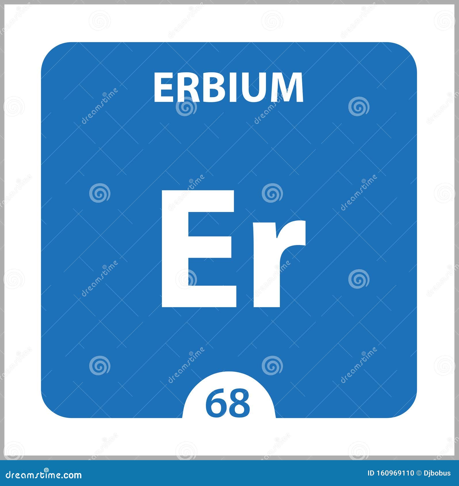 Erbium Chemical Element. Concept Of Periodic Table. Cartoon Vector ...