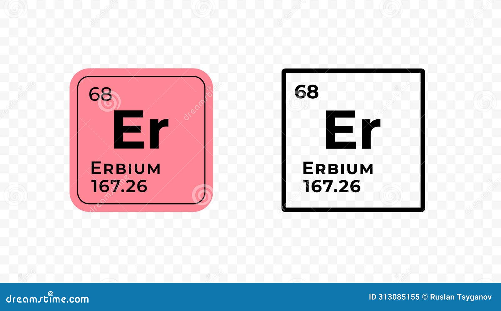 Erbium Chemical Element Of Mendeleev Periodic Table On Pink Background ...
