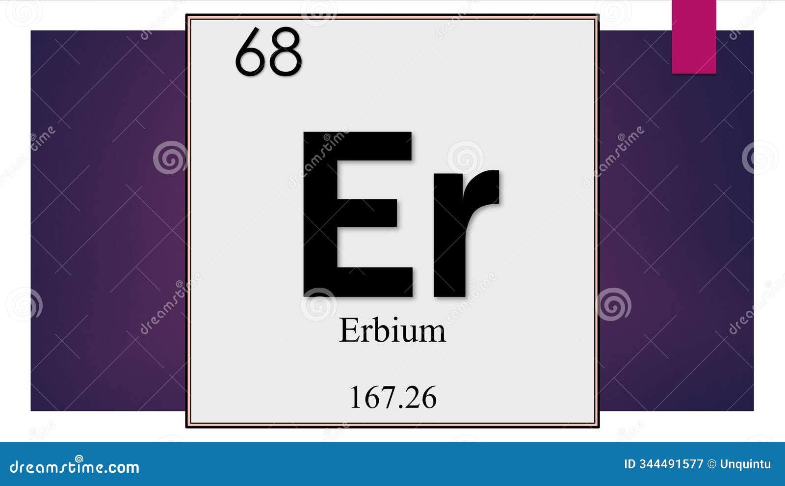 Erbium Chemical Element Symbol on Purple Abstract Background Stock ...