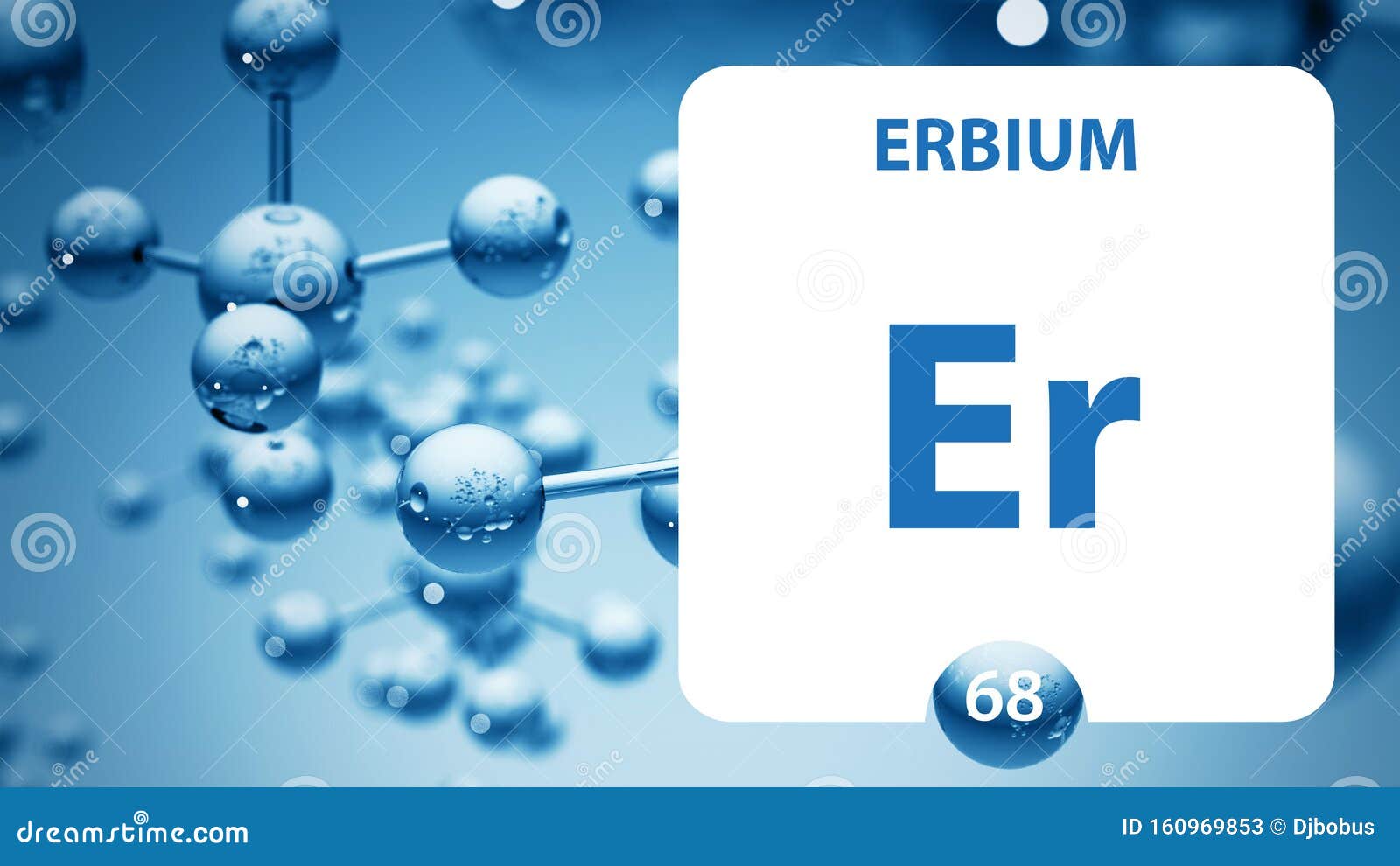 Erbium Er, Chemical Element Sign. 3D Rendering Isolated On White ...