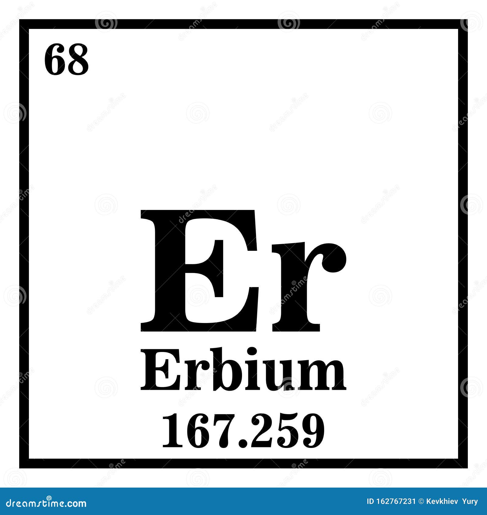 Erbium On The Periodic Table Of The Elements, With Element Symbol Er ...