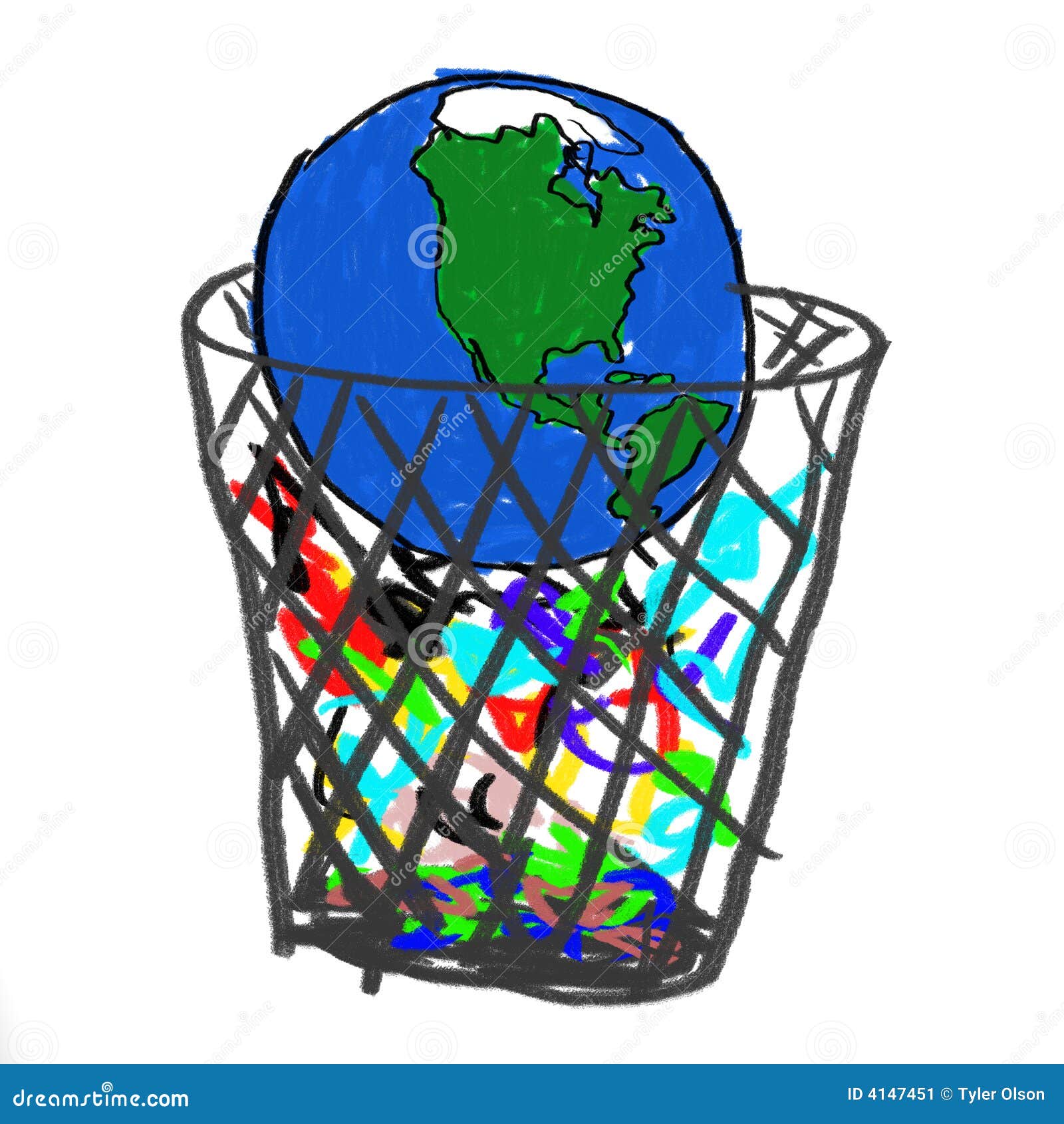 Erde im Abfall stock abbildung. Illustration von zeichenstift - 4147451