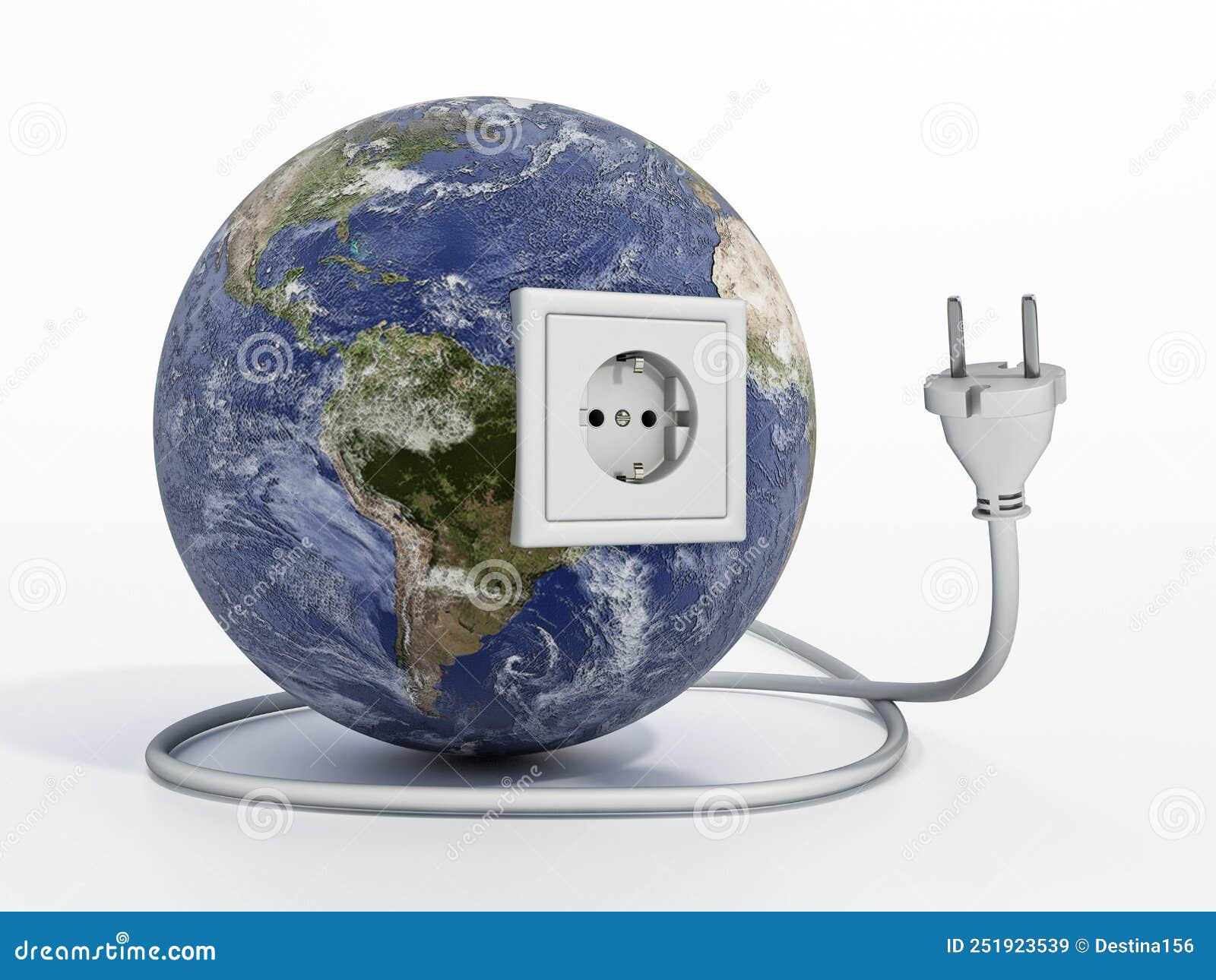 Erde Mit Steckdose Und 3D-Abbildung Stock Abbildung - Illustration von ...