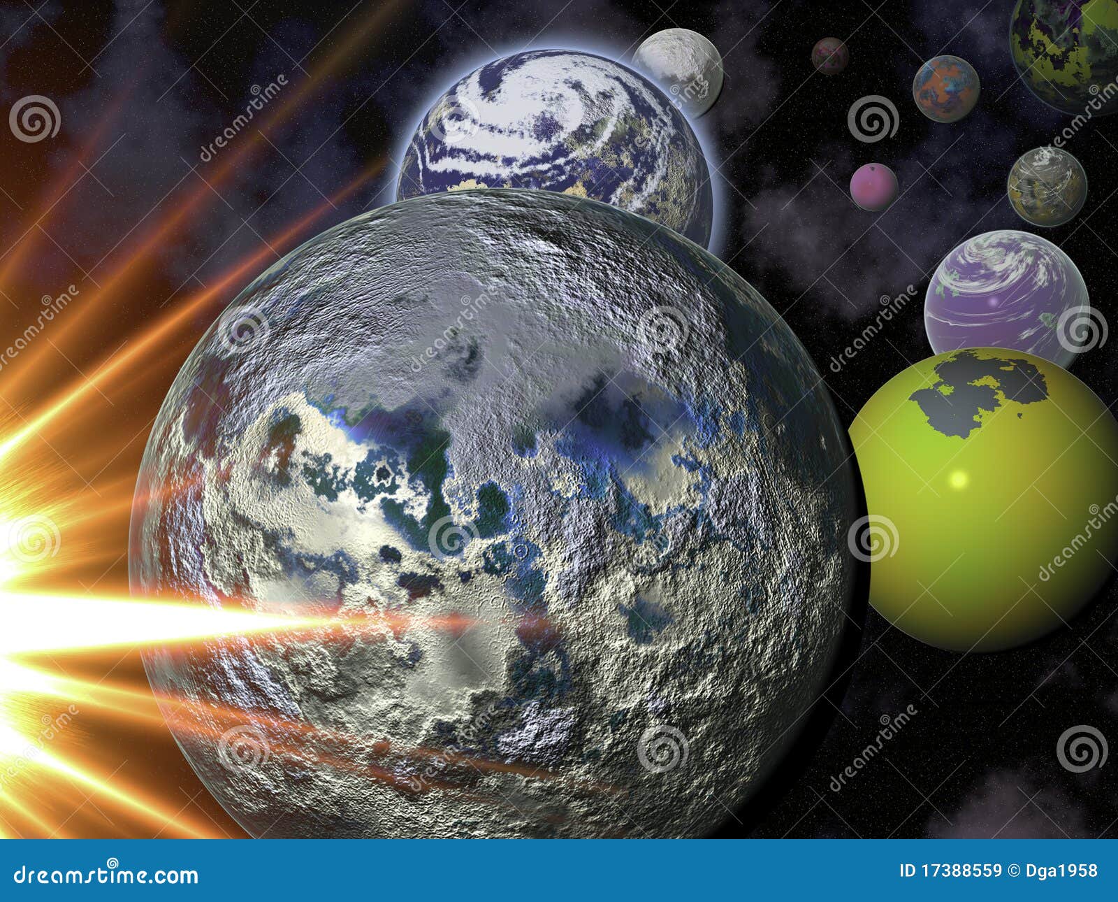 Erde, Mond, Sun Und Mehr Planeten Stock Abbildung - Illustration von ...