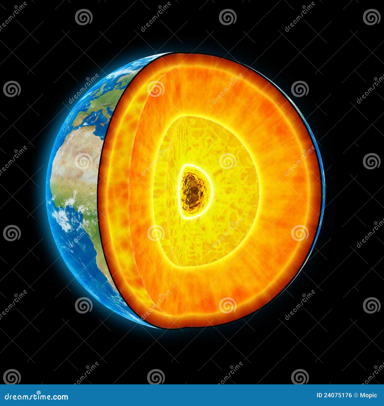 Erde Schnitt stock abbildung. Illustration von aufbau - 24075176