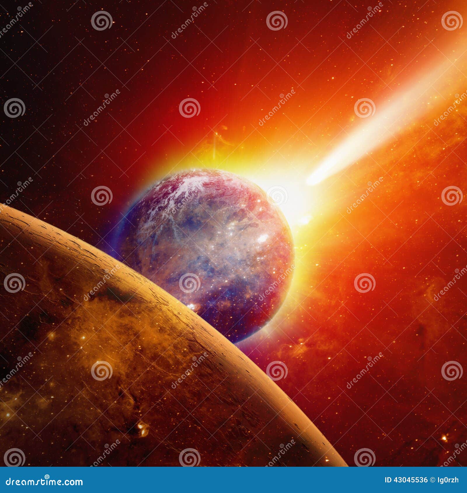 Erde und Mars stock abbildung. Illustration von ende - 43045536