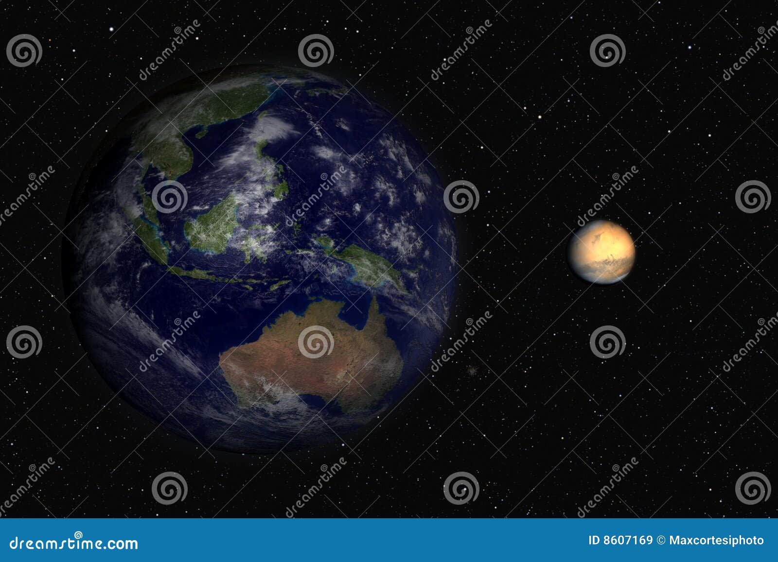 Erde und Mars stock abbildung. Illustration von masse - 8607169