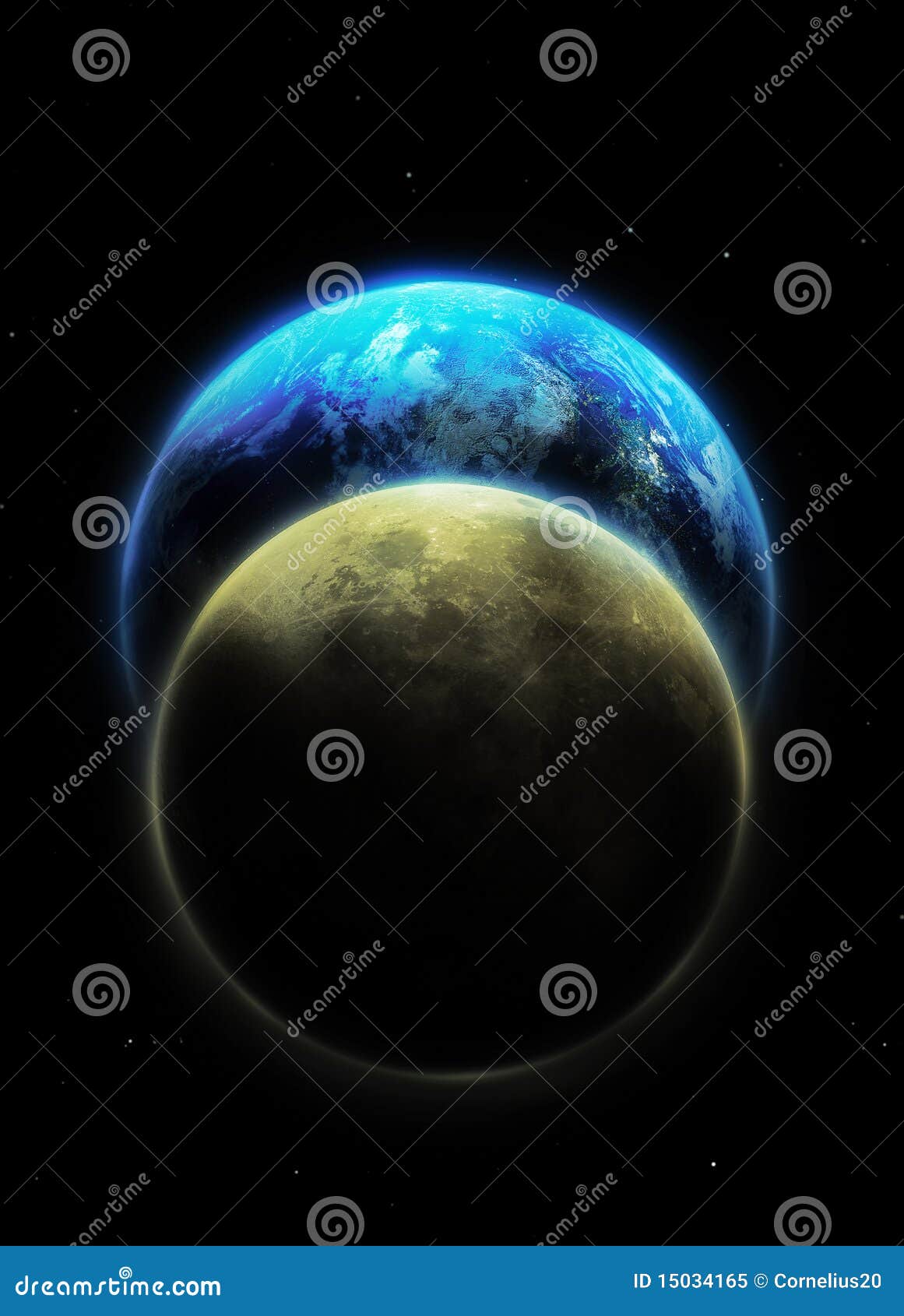 Erde und Mond stock abbildung. Illustration von system - 15034165