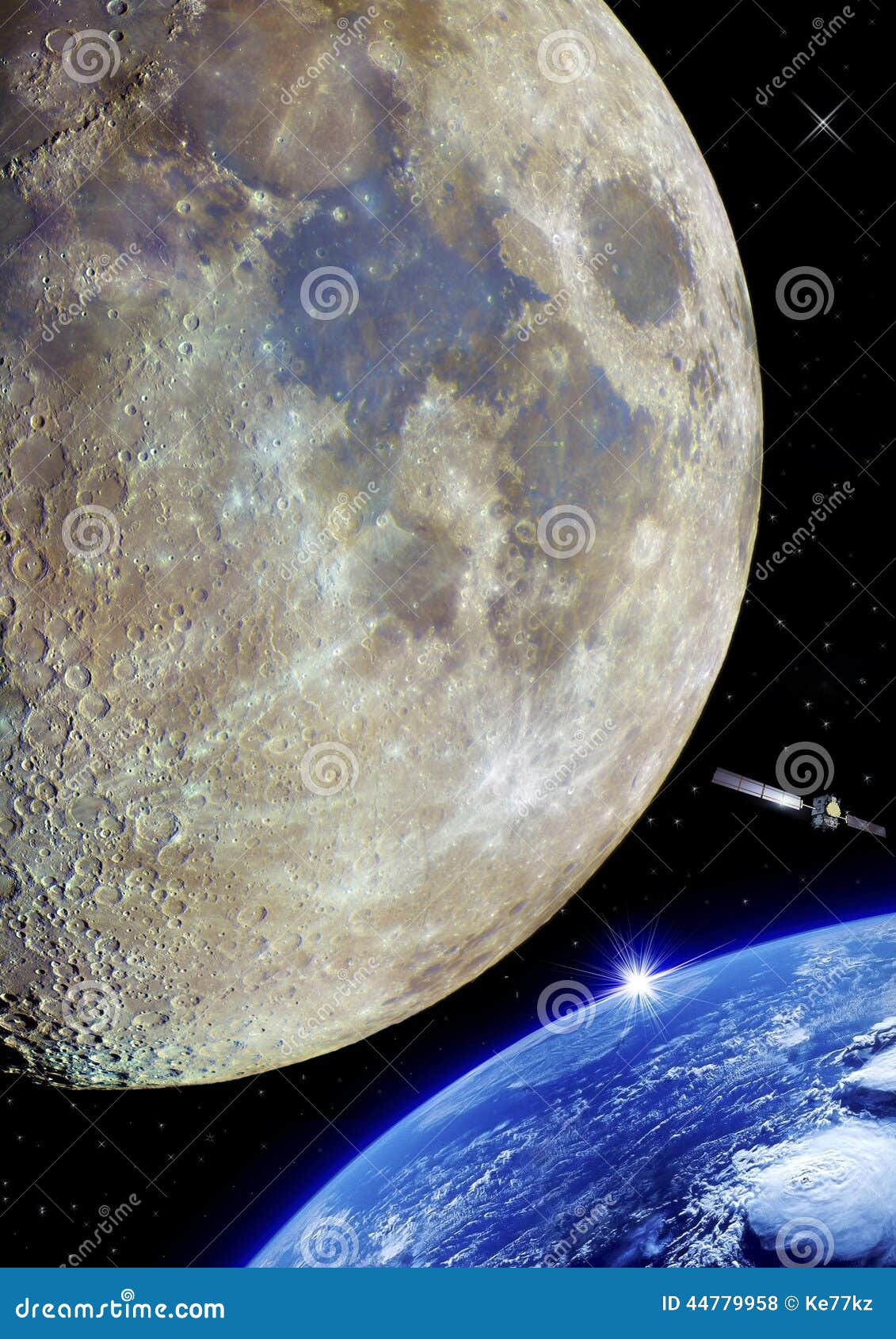 Erde und Mond stockfoto. Bild von ozean, masse, wolken - 44779958