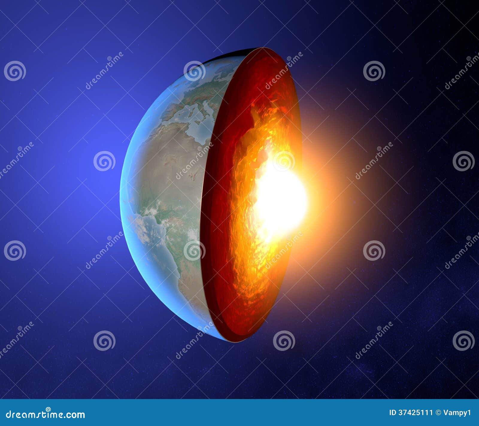 Erdkern, Erde, Welt, Spalte, Geophysik Stock Abbildung - Illustration ...