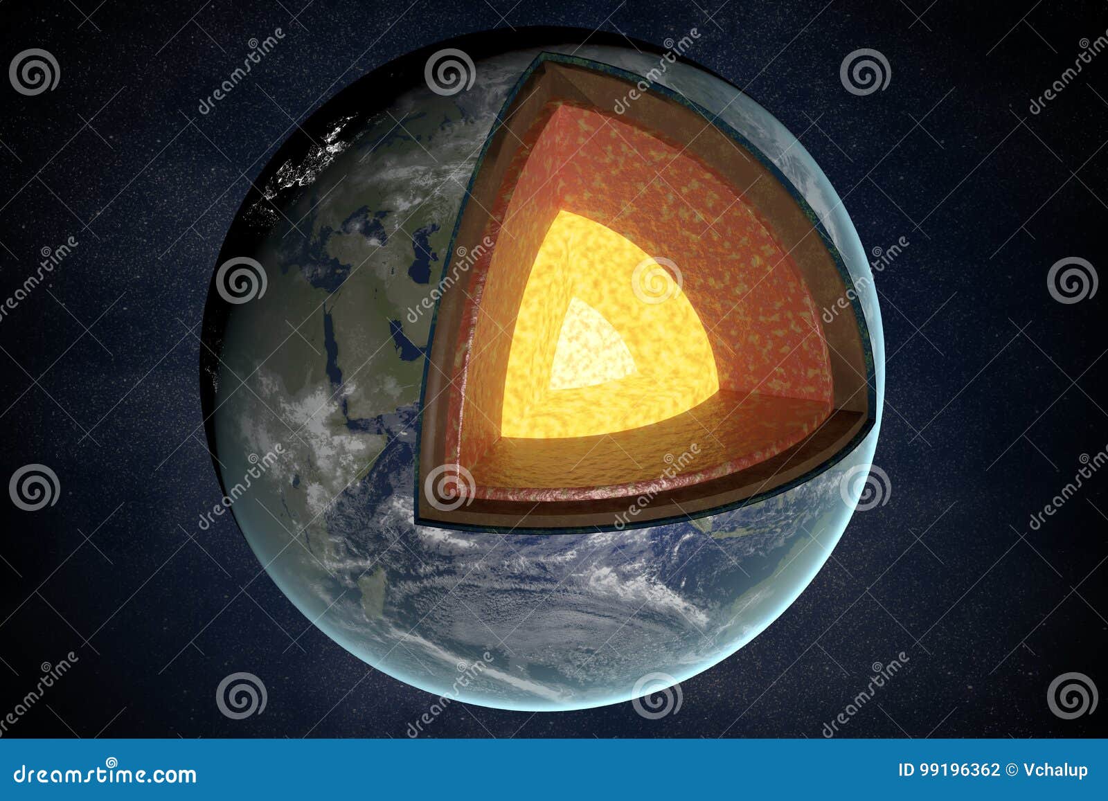 Erdschichten Und -struktur 3D übertrug Abbildung Stock Abbildung ...