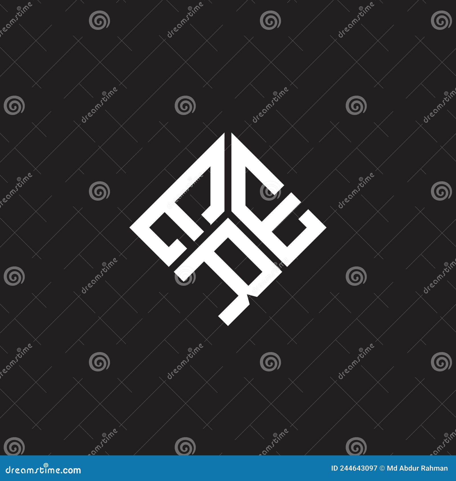 ERE Letter Logo Design on Black Background. ERE Creative Initials ...