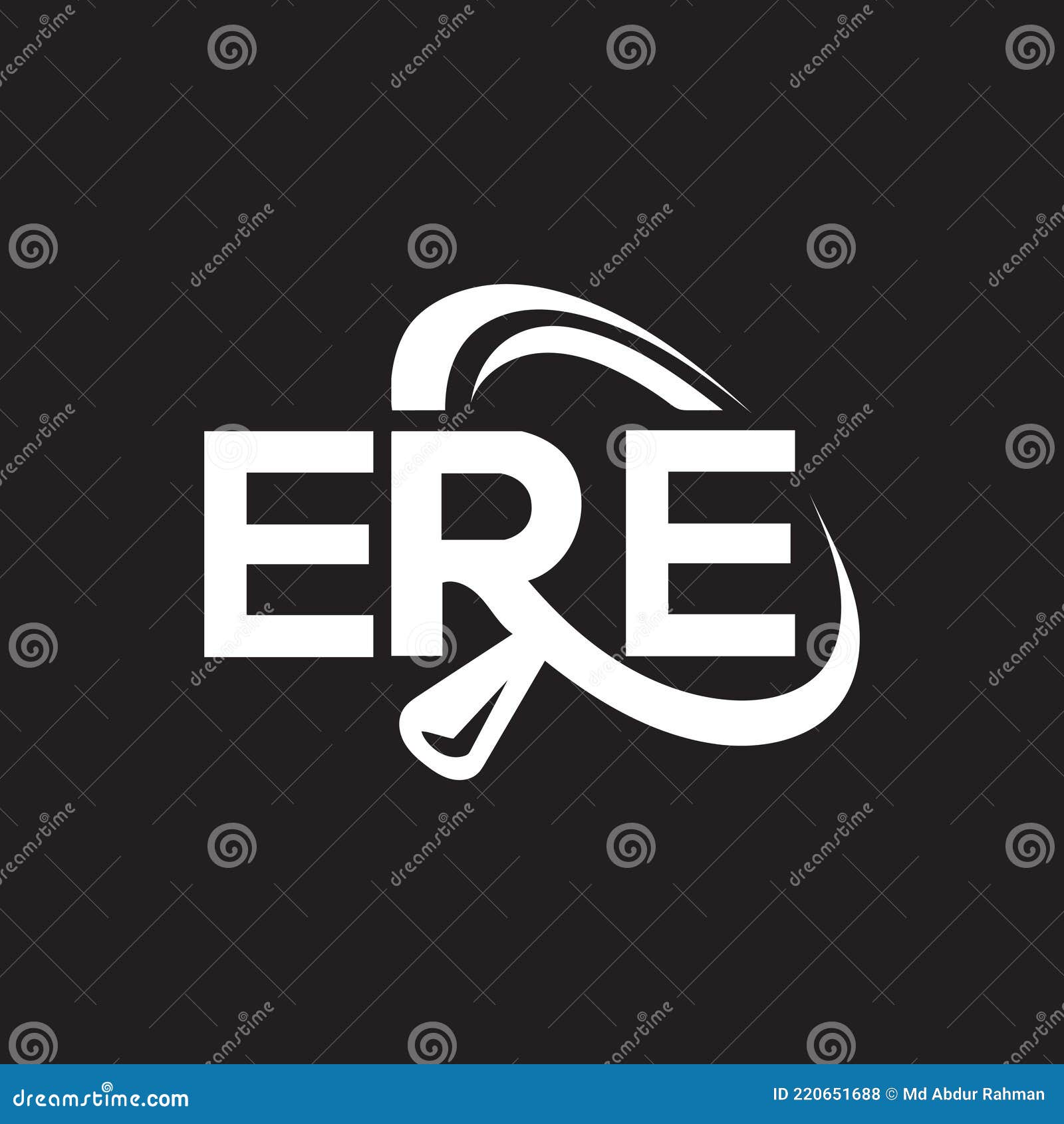 ERE Letter Logo Design on Black Background.ERE Creative Initials Letter ...