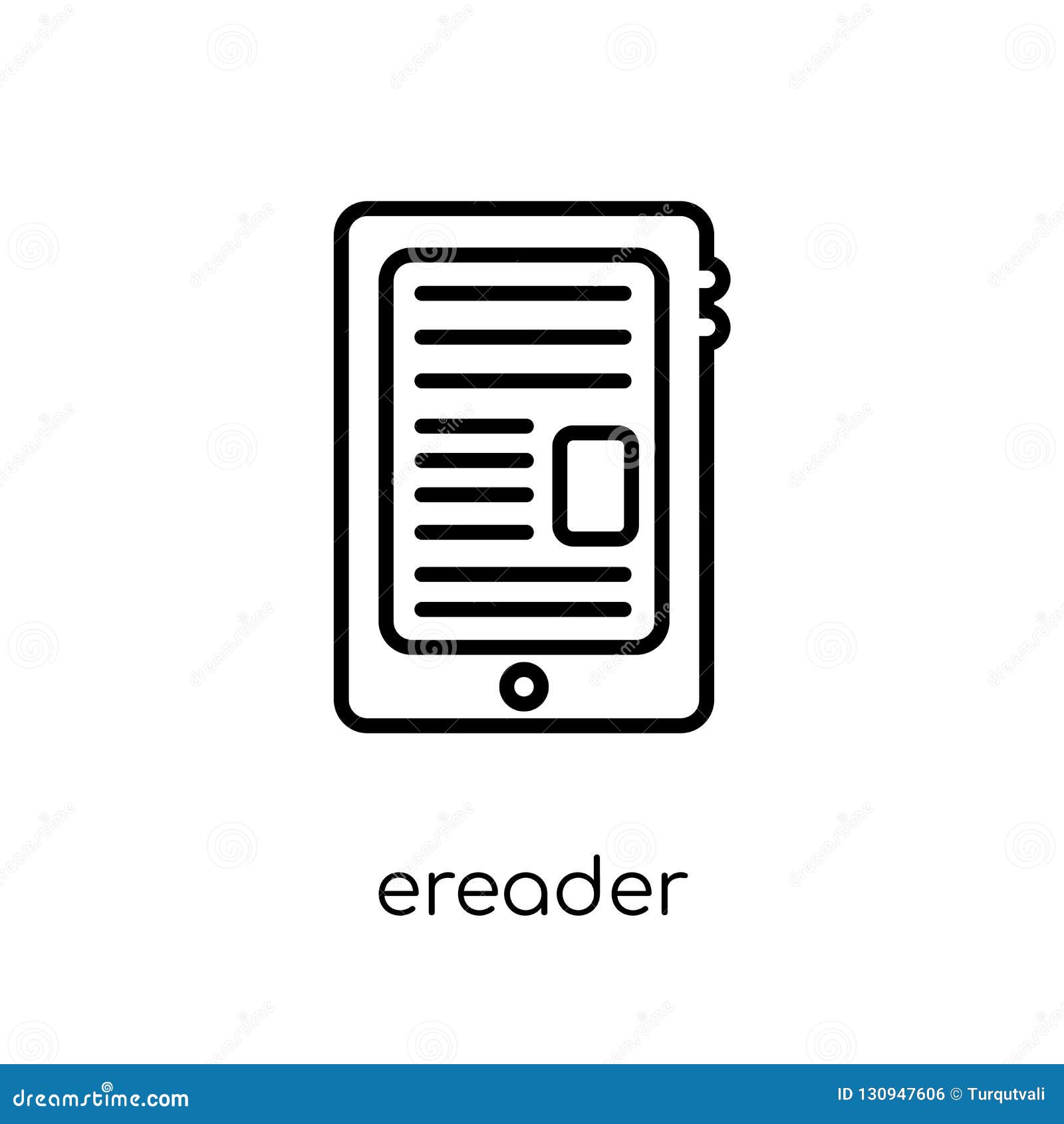 Ereader Icon. Trendy Modern Flat Linear Vector Ereader Icon on W Stock ...