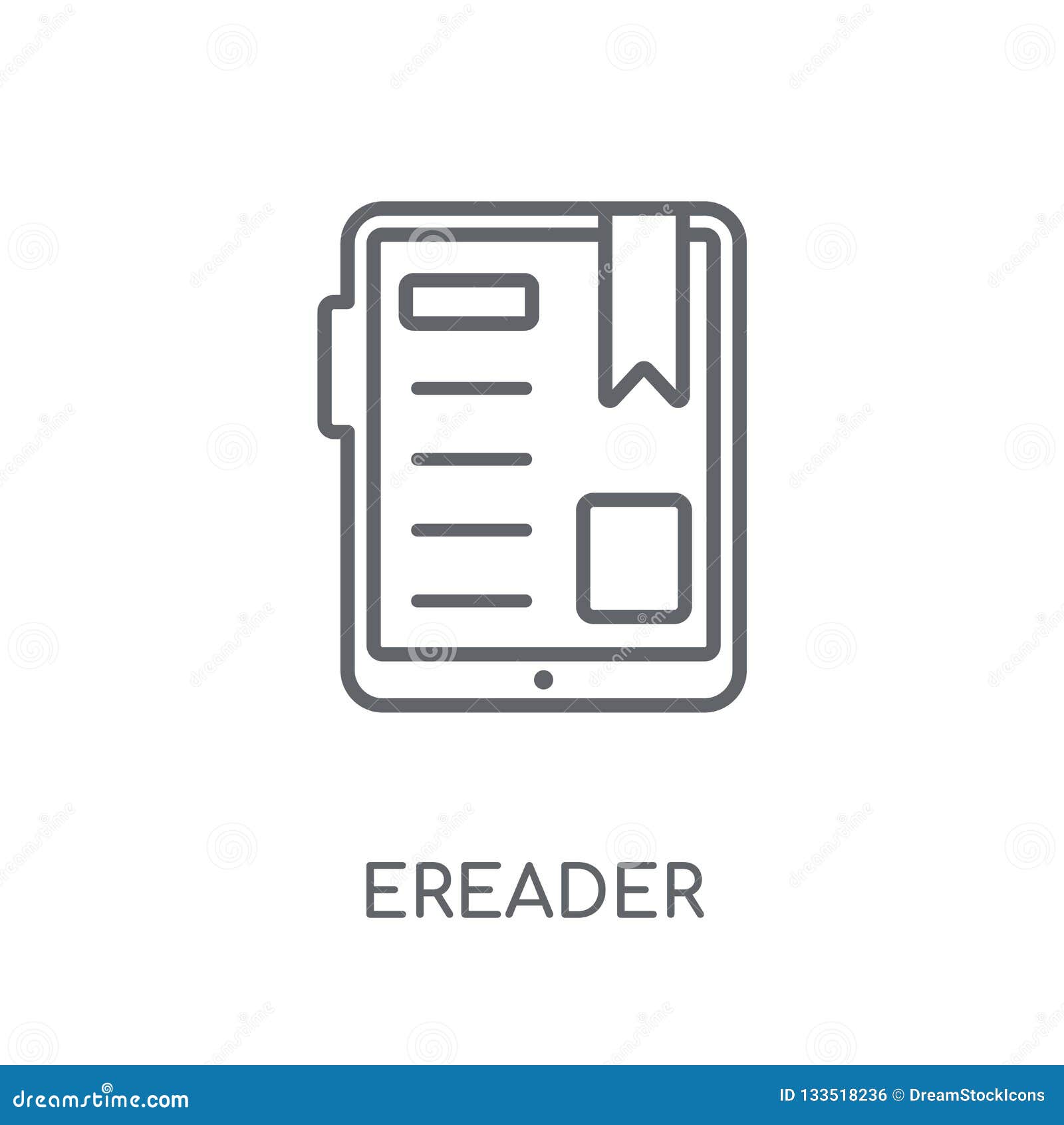 Ereader Linear Icon. Modern Outline Ereader Logo Concept on Whit Stock ...