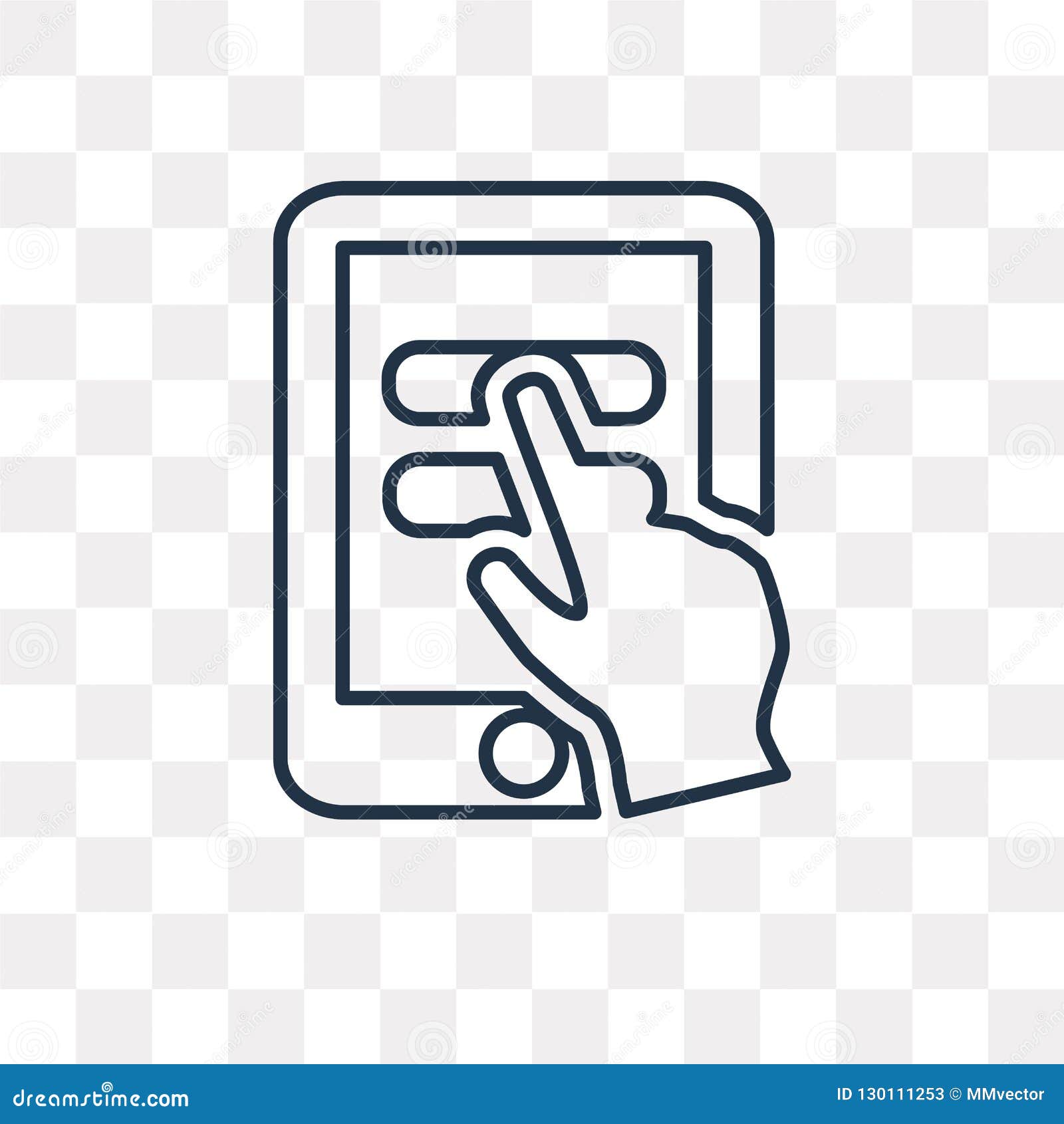 Ereader Vector Icon Isolated on Transparent Background, Linear E Stock ...