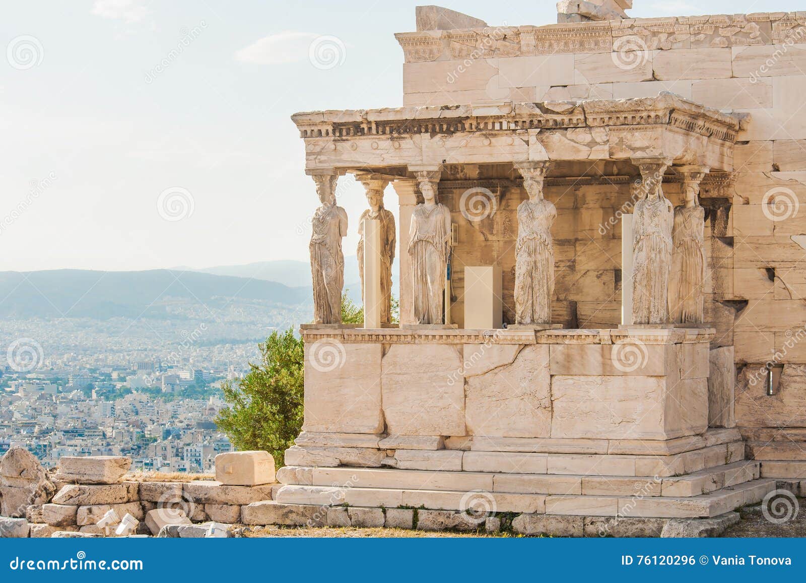 Erechtheion in Acropolis of Athens, Greece. Stock Photo - Image of ...