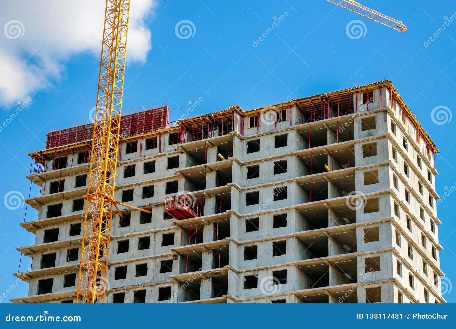 The Erection of High-rise Apartment Buildings Stock Image - Image of ...