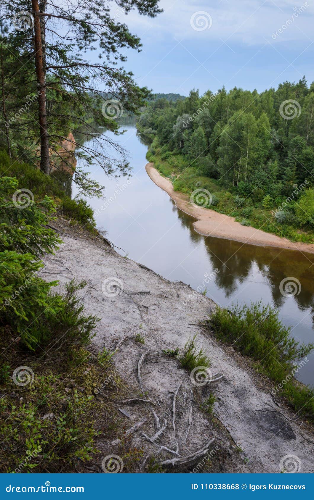 View from Cliff on River and Forest. Stock Photo - Image of klintis ...